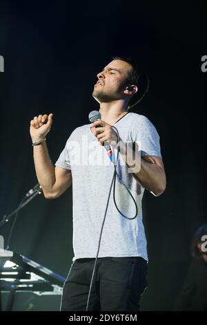 Gabriel Garzon-Montano performs on stage at the Arena, Geneva ...