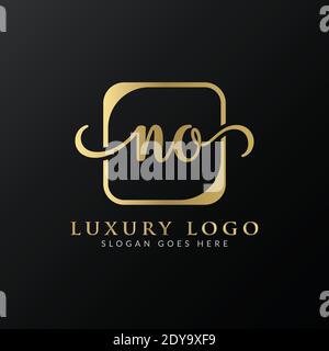Initial NO logo template with modern frame. Minimalist NO letter logo ...