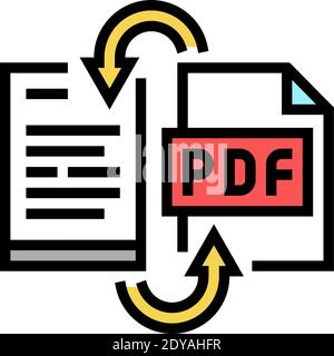 convert photo to pdf file color icon vector illustration Stock Vector ...