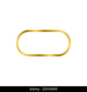 Gold shiny glowing vintage ellipse frame with shadows isolated on white ...