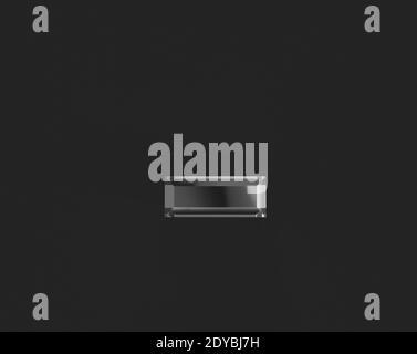 White polished glassy transparent alphabet - minus (dash) isolated on ...