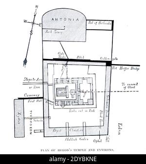 Herod's Temple, Jerusalem, illustration. This Jewish holy temple was an ...