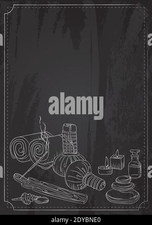 Hand drawn herbal design elements. Black and white pattern Stock Vector ...