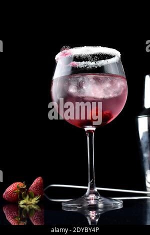 A closeup shot of an iced raspberry cocktail Stock Photo - Alamy