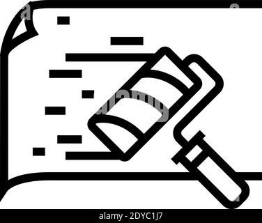 gluing wallpaper line icon vector illustration Stock Vector Image & Art ...