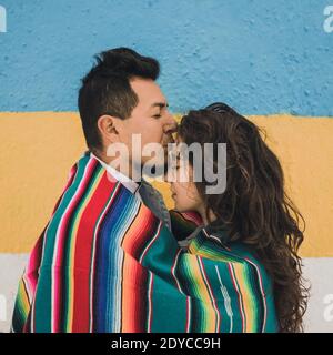 Mexicans, young couple, boyfriend and girlfriend, Plaza de la ...