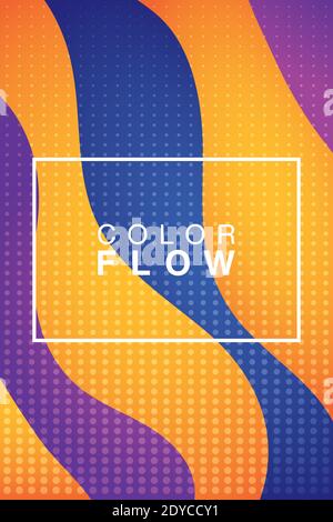 vivid color flow with rectangle frame background poster template vector ...