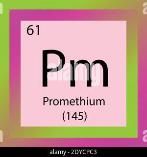 Pm Promethium Chemical Element Periodic Table. Single vector ...