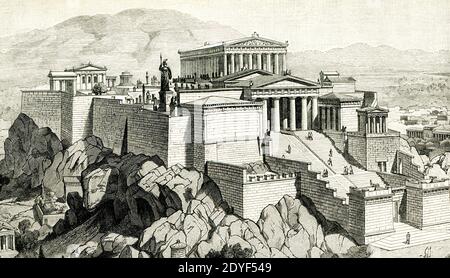 Parthenon, an ancient Greek temple dedicated to the goddess Athena ...