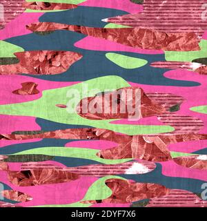 Seamless collage in camo shapes vivid montage Stock Photo - Alamy