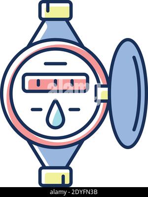 Valve and meter icon in cartoon,black style isolated on white ...