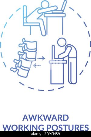 Awkward working postures concept icon Stock Vector Image & Art - Alamy