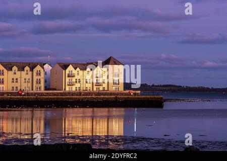 Killyleagh Quay houses on the shore of Strangford Lough Stock Photo - Alamy