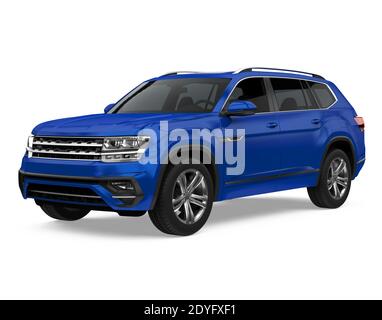 Blue SUV Car Isolated Stock Photo - Alamy