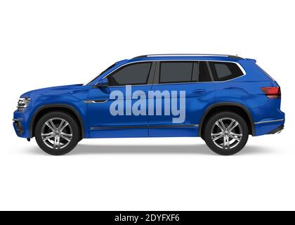 Blue SUV Car Isolated Stock Photo - Alamy