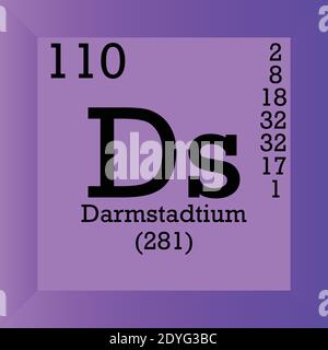 Ds Darmstadtium Chemical Element Periodic Table. Single element vector ...