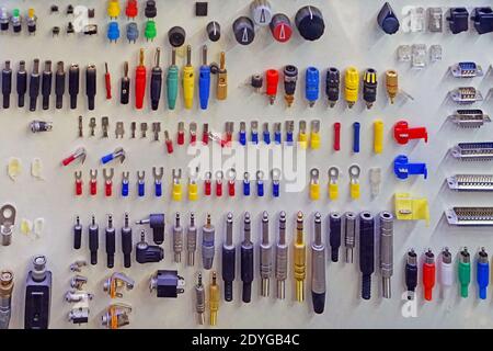 Connectors plugs terminals parts for electronics display Stock Photo ...