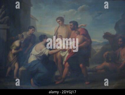 'La scoperta di Romolo e Remo' translates to 'The Discovery of Romulus ...