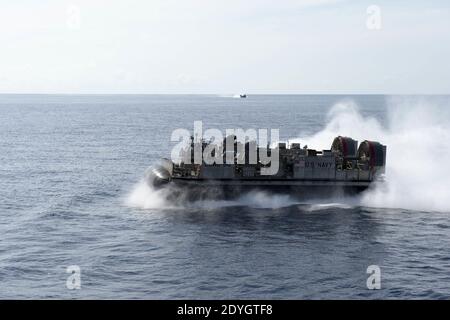 LCAC 30 departs well deck 141002 Stock Photo - Alamy