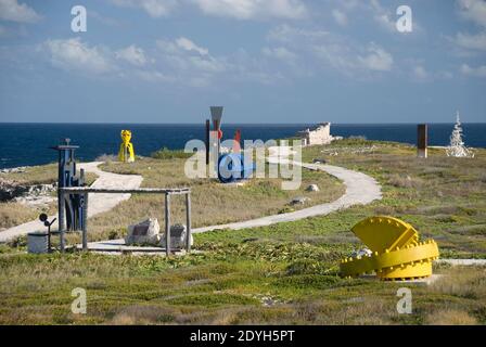 Visitors walk the trails at Punta Sur, a sculpture garden at the ...