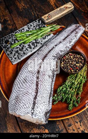 Fresh Raw grenadier macrurus white fish without head. Isolated on white ...
