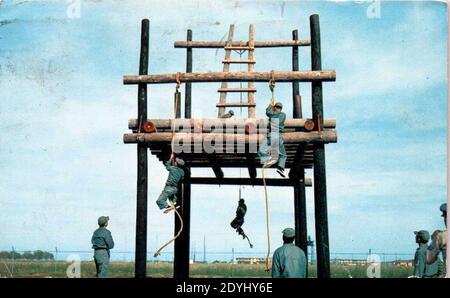At the obstacle course at Lackland Air Force Base, Texas, basic ...
