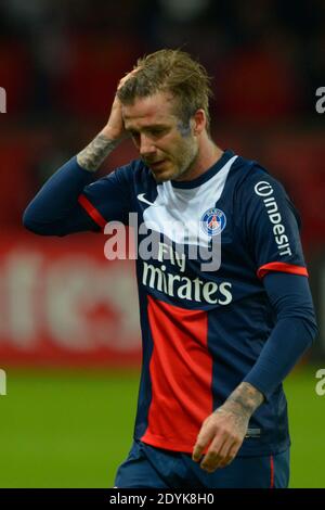 David Beckham crying after being replaced in his last game during the ...