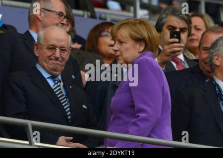 Angela Merkel and Michel Platini during the Champion's League Final ...