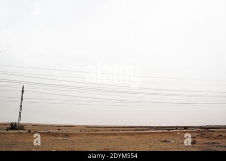 Desert near a checkpoint of Cairo Egypt Stock Photo - Alamy