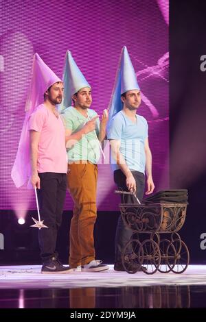 Remi Deval and Clement Parmentier of Les Decafeines perform the show ...