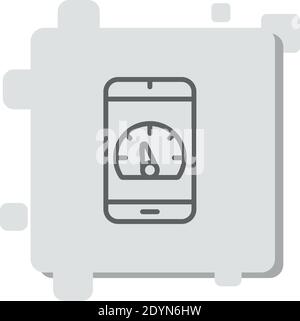 dashboard icon, kpi widget, performance data indicator, thin line symbol on white background ...