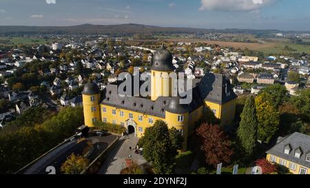 Aerial view of the city of Montabaur. Rhineland-Palatinate, Germany ...