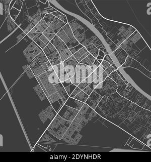 Basra map. Detailed vector map of Basra city administrative area ...