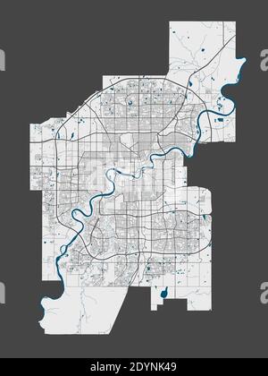 administrative vector map of the Edmonton Metropolitan Region, Alberta ...