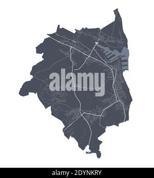 Gdynia map. Detailed map of Gdynia city administrative area. Cityscape ...