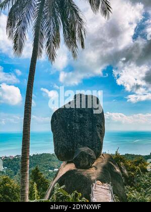 A scenic view of the Overlap Stone at Samui Island in Thailand Stock ...