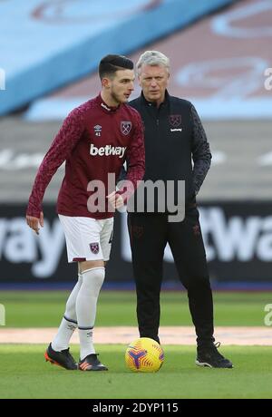 West Ham's manager David Moyes looks on before the English Premier ...