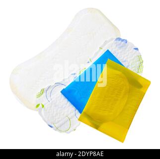 Women hygienic pads isolated on white background Stock Photo - Alamy