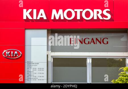 Schwabach, GERMANY : Kia automobile dealership Sign. Kia is a South ...