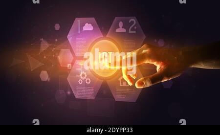 Hand touching ICT inscription, new technology concept Stock Photo - Alamy