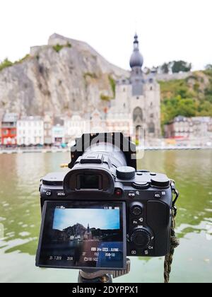 Shooting camera on tripod long exposure waterfall Stock Photo - Alamy