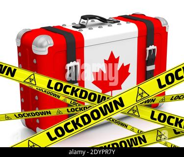 Canada Lockdown for Coronavirus Outbreak quarantine. Covid-19 Pandemic Crisis Emergency. Canada ...