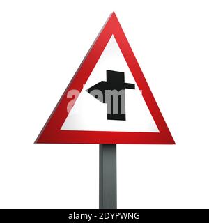 Staggered Junction road traffic sign Stock Photo - Alamy