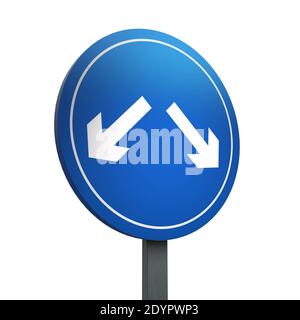 Vehicles may pass either side to reach same destination road sign on ...