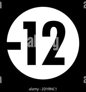 Twelve plus icon, under 12 years old prohibition sign, age restriction ...