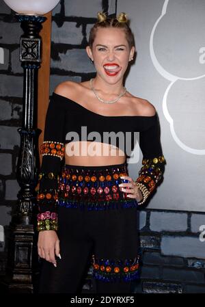 Miley Cyrus arriving for the 2013 MTV Europe Music Awards at the Ziggo ...