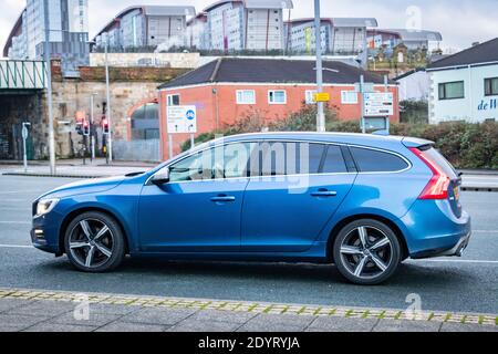 Blue Volvo V60 2016 Stock Photo - Alamy