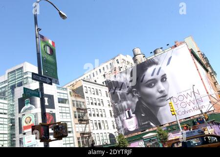 A Calvin Klein billboard in the Soho neighborhood of New York on Friday ...