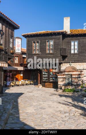 Houses and street of Nessebar island, Ancient City of Nessebar, Nesebar ...
