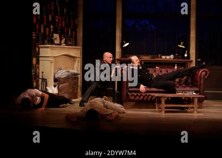 Erwan Creignou, Clement Michelle, Yannik Mazzilli during a curtain call ...